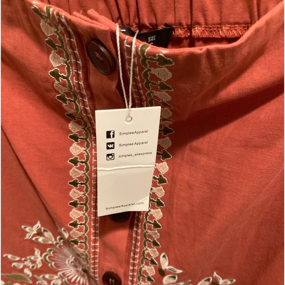 Skirts | Nwt Rust Orange Floral Pattern Skirt | Poshmark